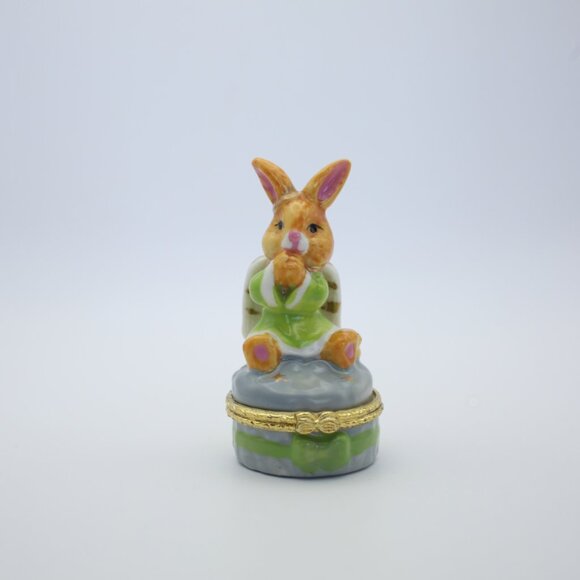 Holiday | Bunny Rabbit Angel Porcelain Hinged Trinket Box With Wings ...